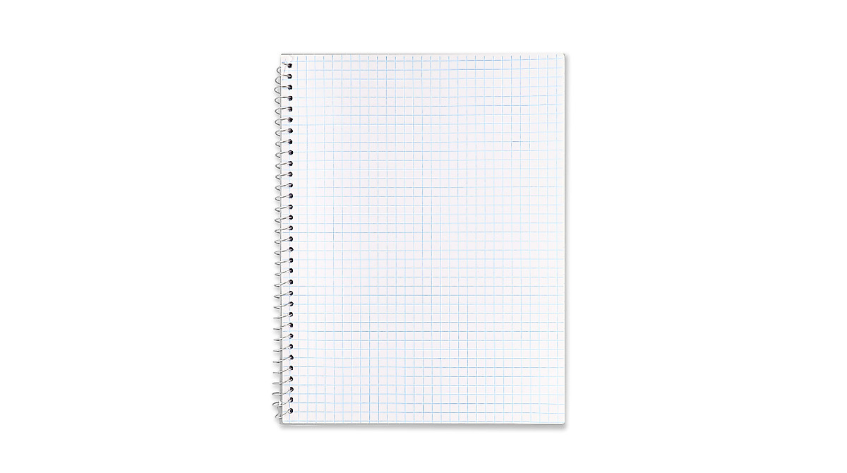 Emraw Quad Ruled Spiral Notebooks - 4 Pack, 100 Sheets