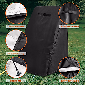 GEHENG Garden Hose Reel Cover, 420D Oxford Polyester Coated Tarp, 100% Waterproof, All Weather Use, for:Klz,Suncast,OB and More,Black.25.9" x24.8" x 34.6".