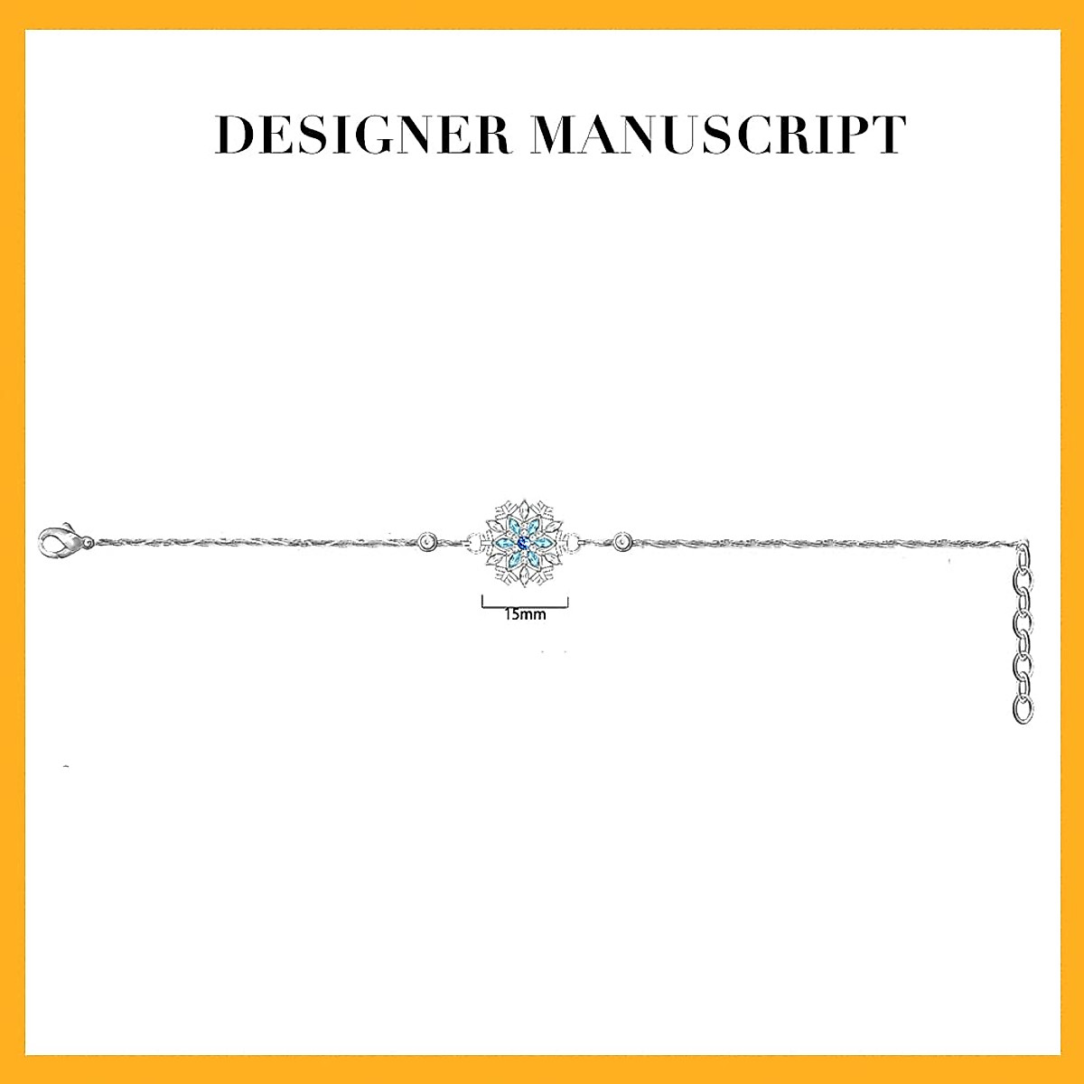 Snowflake Bracelet Adjustable Sterling Silver Chain Christmas Charm Bracelets for Women Blue Topaz Flower Holiday Jewelry