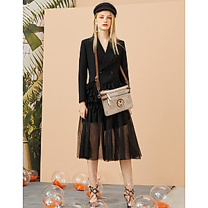 MKF 2 in 1 Crossbody Bags for Women, Wristlet Purse - Ladys Small PU Leather Messenger Handbag - Adjustable Strap Beige