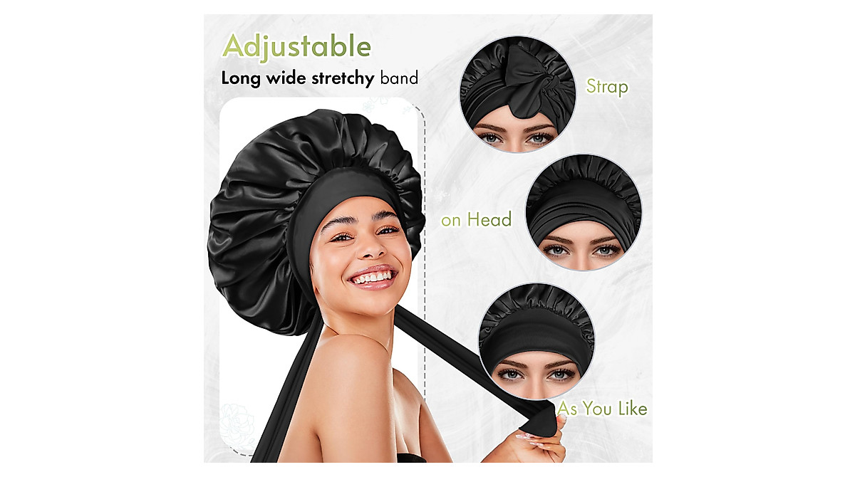 Bonnet Queen Large Silk Sleep Bonnet for Curly Hair & Big Hairstyles