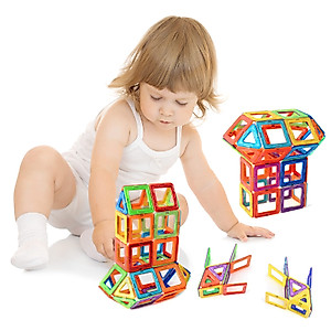 JDBF Magnetic Building Tiles Set for Kids | 30 Pieces Colorful, Durable, & Safe Construction Blocks | STEM Educational Toys for Creative Learning | Perfect for 3+ Years