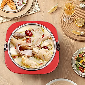 Gdrasuya10 Insulated Soup Carrier Coolers, Commercial 2.5 Gallon Food Warmer Box Large Insulation Barrel Cooler or Hot Carrier for Restaurant, Canteen, Home, Red