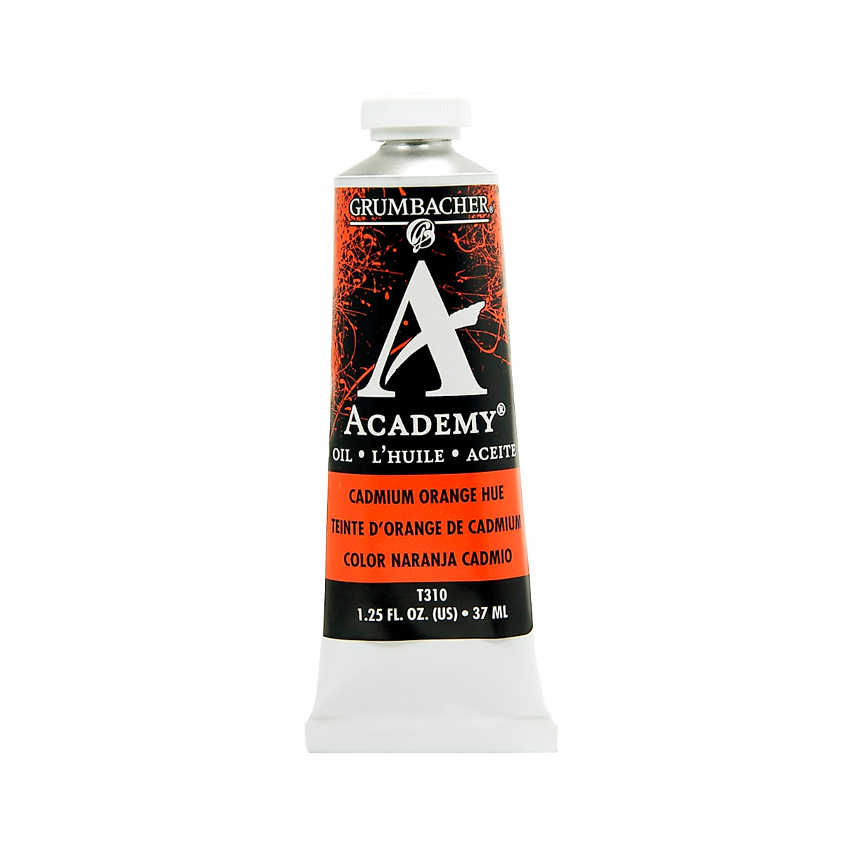 Grumbacher Academy Oil Paint, 37 ml/1.25 oz, Cadmium Orange Hue