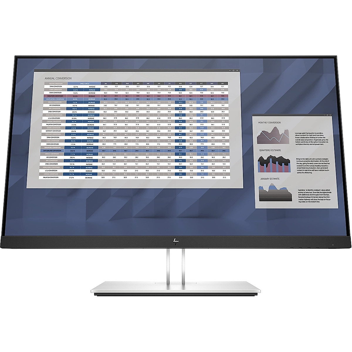 HP EliteDisplay E27 G4 27 Inch IPS LED Backlit Monitor, FHD 1920 x 1080, Blue Light Filter, HDMI, VGA, DisplayPort, Black
