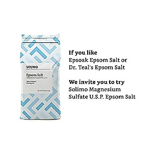 Amazon Brand - Solimo Epsom Salt Soak, Magnesium Sulfate USP, Unscented, 8 pound (Pack of 3)