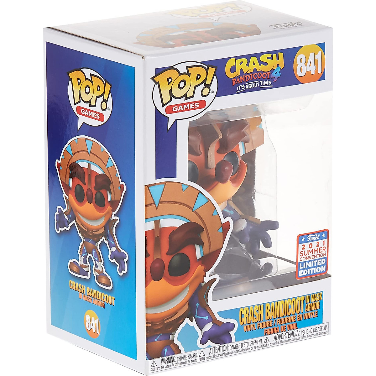 Pop! Games Crash Bandicoot 841 Crash Bandicoot in Mask Armor 2021 Convention