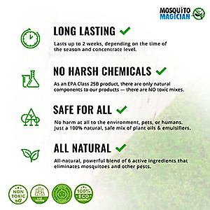 Mosquito Magician Natural Mosquito Killer and Insect Repellent Concentrate - Makes 32 Gallons of Spray for Your Yard and Patio - 1 Gallon