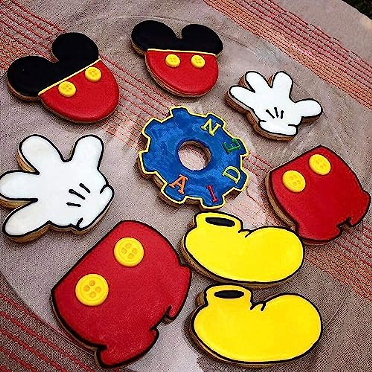 5PCS Mickey Mouse Cookie Cutters, Mickey Minne Mouse Shapes Themed Biscuits Molds Stainless Steel Metal Cutter for Kids Birthday Party Holidays Baby Shower