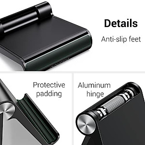 UGREEN 2 Pack Cell Phone Stand Desk Accessories Adjustable Foldable iPhone Stand Holder Desktop Compatible with iPhone 14 Pro Max 14 Plus 13 12 Pro 11 SE Galaxy S23 Ultra Black White