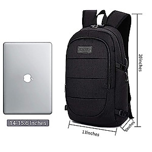 QWARVEL Laptop Backpack with USB Charging Port, Travel Laptop Backpack, Fashion Computer Backpack, 15.6 Inch Men's Ladies Computer Backpack, Black