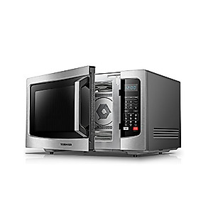 TOSHIBA 3-in-1 EC042A5C-SS Countertop Microwave Oven, Smart Sensor, Convection, Combi., 1.5 Cu. ft with 13.6 inch Removable Turntable for Family Size, Mute Function & ECO Mode, 1000W, Stainless Steel