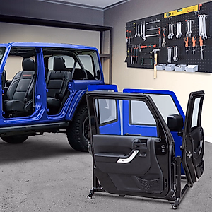 POFENZE Door Storage for Jeep Movable Door Hangers with Dust Bag for 2/4 doors Jeep Wrangler TJ YJ JK JL Gladiator JT 1987-2023