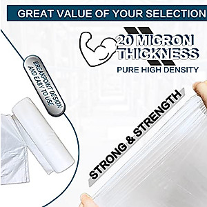 55 Gallon Trash Bags - 50 Count - 38" x 58" Clear Plastic Garbage Bags, Coreless Plastic Garbage Bags Perfect for Commercial Waste Indoor and Outdoor Useor Recycling Bins