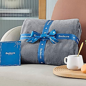 Bedsure Fleece Throw Blanket for Couch Grey - Lightweight Plush Fuzzy Cozy Soft Blankets and Throws for Sofa, 50x60 inches