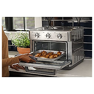 GE Mechanical Air Fryer Toaster Oven + Accessory Set | Convection Toaster with 7 Cook Modes | Large Capacity Oven - Fits 12" Pizza | Countertop Kitchen Essentials | Stainless Steel