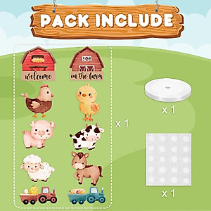 AnyDesign Farm Animal Themed Party Decoration 10Pcs Farm Animal Cutouts Banner Cute Cartoon Welcome Hanging Door Sign for Baby Shower Family Reunion Theme Party Supplies