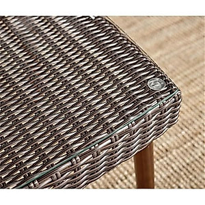 Athens All-Weather Wicker Outdoor 26" H Cocktail Table with Glass Top