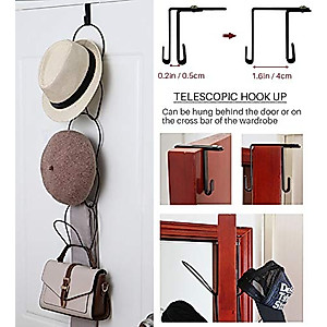 Hat Rack Caps Rack Holder,10 Rings Hat Organizer Cap Holder Organizer (Door Hooks and Sticky Hooks Include),Door/Wall/Clothes Rod Hanger Storage Hat Organizer for Baseball, Caps, Towel (round, black)