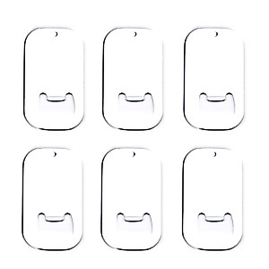 6 Pieces Sublimation blanks Small 3''x 1,5" White Steel Bottle Beer Metal Opener Heavy duty Stainless Steel Flat for Kitchen, bar o restaurant