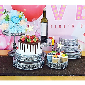 Cake Stand Set of 3 Metal Cupcake Stands Dessert Display Plate for Wedding Party Birthday,Silver