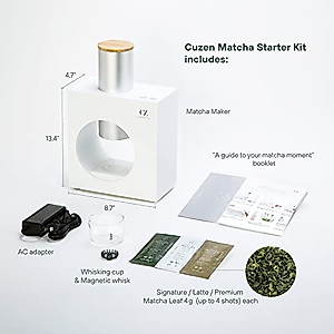 Cuzen Matcha Maker Starter Kit, an Innovative At-home Matcha Machine that Produces Freshly Ground Matcha from Organic Shade-grown Japanese Tea Leaves