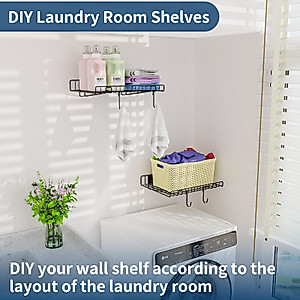 2 Pack Garage Wall Shelf, Wall Mounted Storage Shelves, Heavy Duty Metal Shelves for Room Wall, Loads 130 LBS Floating Shelves Mesh Storage Rack for Garage, Office, Basement,Wall Cabinet and Kitchen