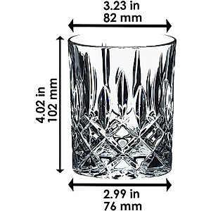 Nachtmann Noblesse Collection Whiskey Glass, Set of 4 Crystal Clear Glasses, 4-Inch Tumbler for Scotch, Cocktail, Liquor, or Bourbon, 10-Ounce, dishwasher safe