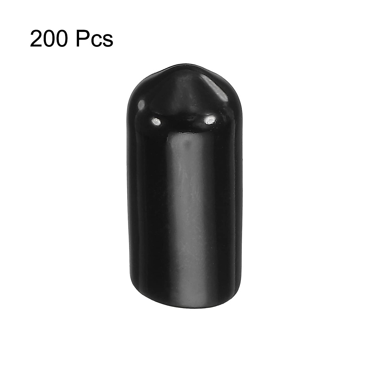 MECCANIXITY Bottle Pour Caps 7mm Inner Dia. Round Rubber End Cap Pourer Spout Dust Cover, Black Pack of 200