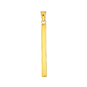 Trendy Necklaces Dainty 10k Yellow Gold Polished Vertical Bar Charm Pendant