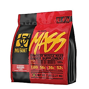 Mutant Mass | Weight Mass Gainer Protein Powder - high Calorie Protein Powder for Mass gain - Strawberry Banana - 5 Pound