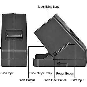 Rybozen 35mm Slide Viewer, 3X Magnification and Desk Top LED Lighted Illuminated Viewing and Battery Operation-for 35mm Slides & Positive Film Negatives(4AA Batteries Included)