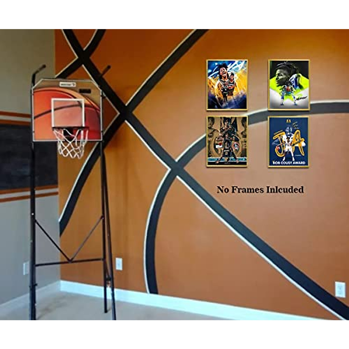 Ja Morant Art Posters, Inspirational Basketball Wall Art, Fun Ja Morant Wall Art for Man Cave Boys Room Decor, Memphis Grizzlies, Motivational Sports Canvas Art Prints, Set of 4 (8"x10" Unframed)
