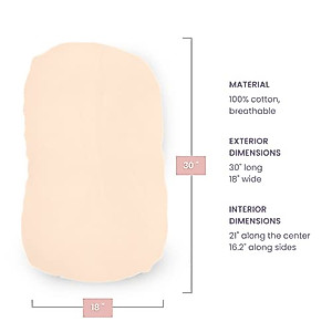 Max&So Baby Lounger Cover for Newborn - Cotton Infant Lounger Pillow Cover Removable Design - Soft Cotton Slipcover for Newborn Lounger Pillow - Baby Nest Cover - Pink - Cover Only