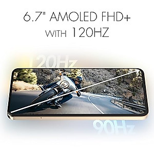 NUU A25 AMOLED 120Hz 6.7" Phone for T-Mobile, ATT, Cricket, Mint, ULTRA, Metro, Gaming phones, Octa-Core Helio G99, 4G/LTE Dual SIM, 6GB + 128GB 50MP Camera, Champagne, International Travel