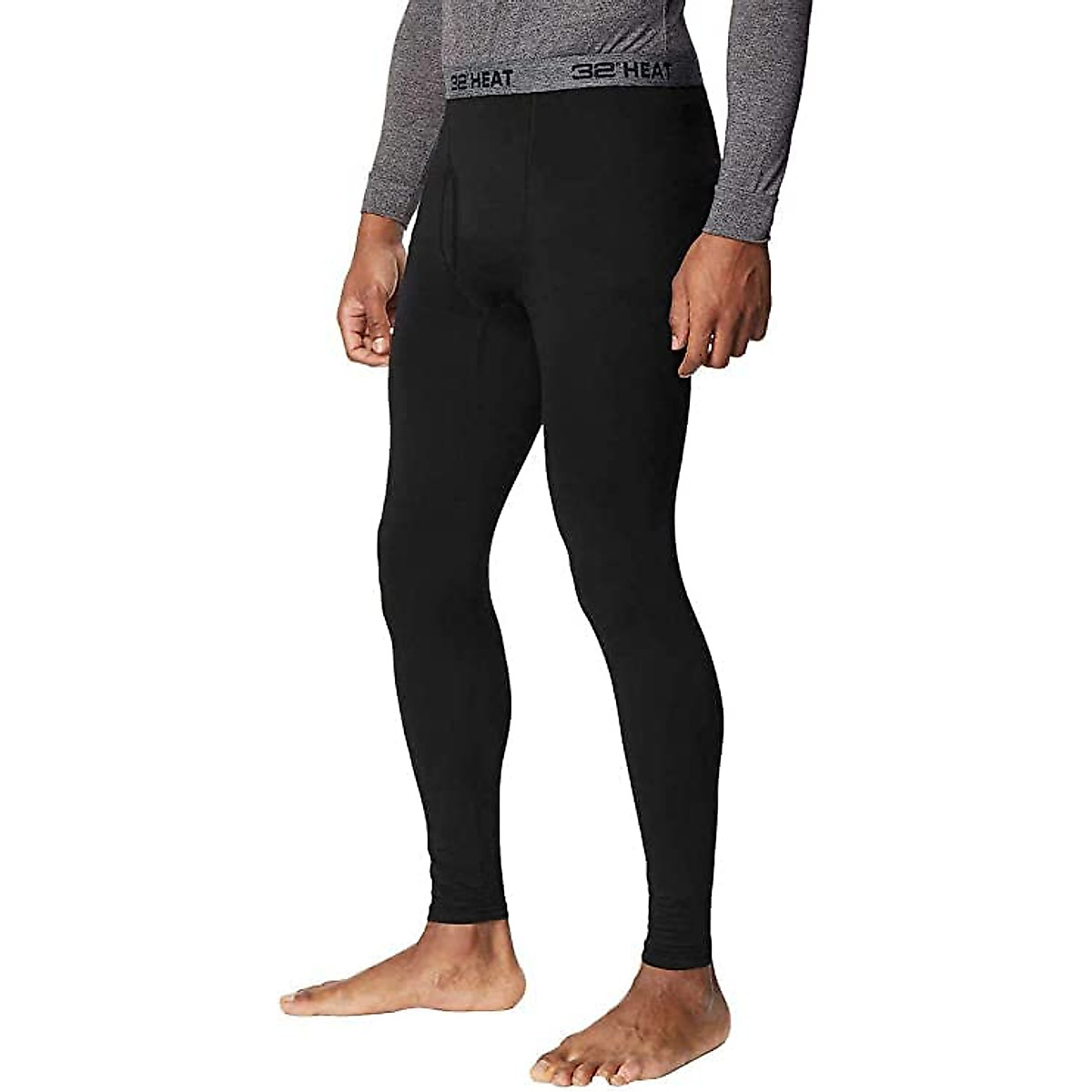 32 Degrees Men's 2-Pack Performance Lightweight Thermal Baselayer Legging Pant, Black/Black, X-Large