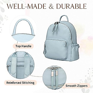 VASCHY Mini Backpack Purse, Faux Leather Small Backpack for Women (Sky Blue)