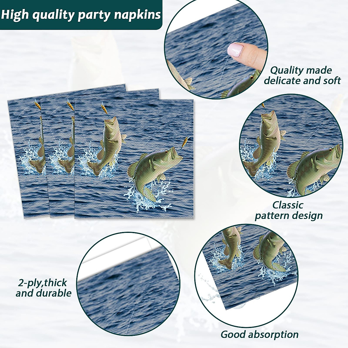 Gone Fishing Party Plates Napkins Gone Fishin' Dinnerware Fishing Themed Tableware for Fishing Tournament Birthday Party Disposable Paper Plates Napkins Party Decorations Supplies Favors 24 Guests
