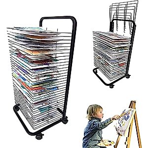 Art Drying Rack, Mobile Art Drying Rack with Wire Rack for Artwork, Drying and Printing Rack, Ideal for Schools and Art Clubs (Size : 20-Layer)