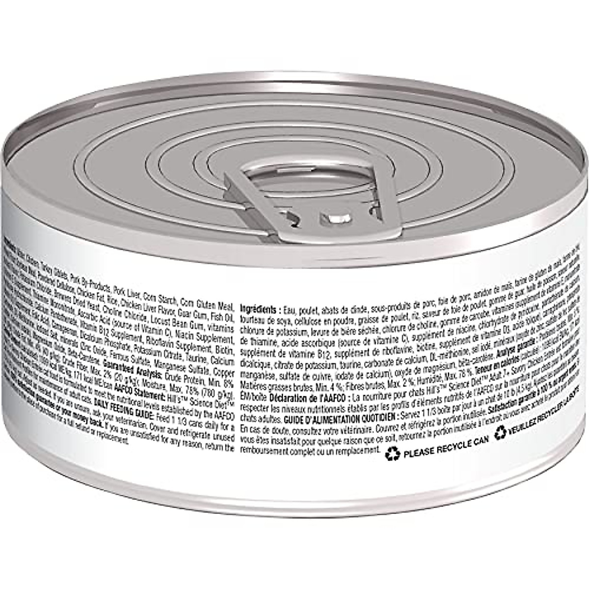 Hill's Science Diet Adult 7+, Senior Adult 7+ Premium Nutrition, Wet Cat Food, Chicken Minced, 5.5 oz Can, Case of 24