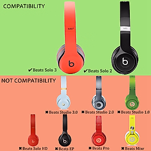 Replacement Earpad Cover, Ear Cushion Pads Compatible with Solo 2.0 3.0 On Ear Headphpnes 1 Pair (Black Floral)