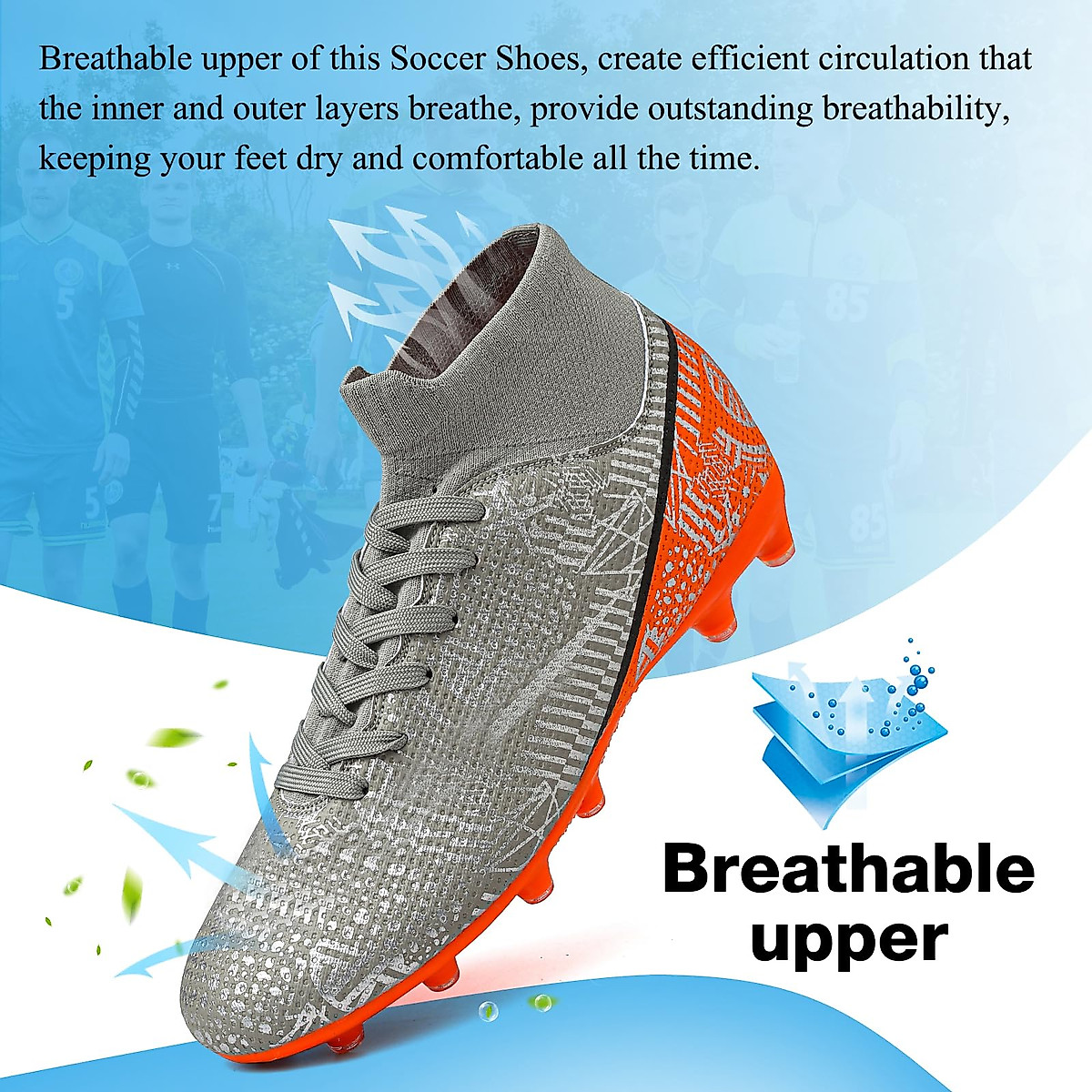Soccer Cleats Mens Women Football Cleats Soccer Shoes Tacos De Futbol para Hombre Football Training Futsal Shoes Zapatos De Soccer para Hombres Professional Football Training Boots AG FG
