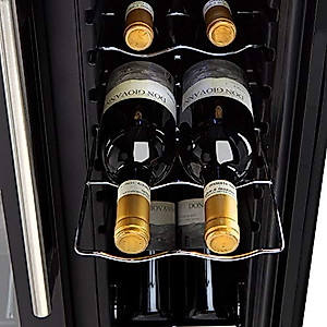 Wine Enthusiast 24-Bottle French Door Dual-Zone Compressor Wine Cooler - Freestanding Wine Refrigerator with Glass Pane Doors