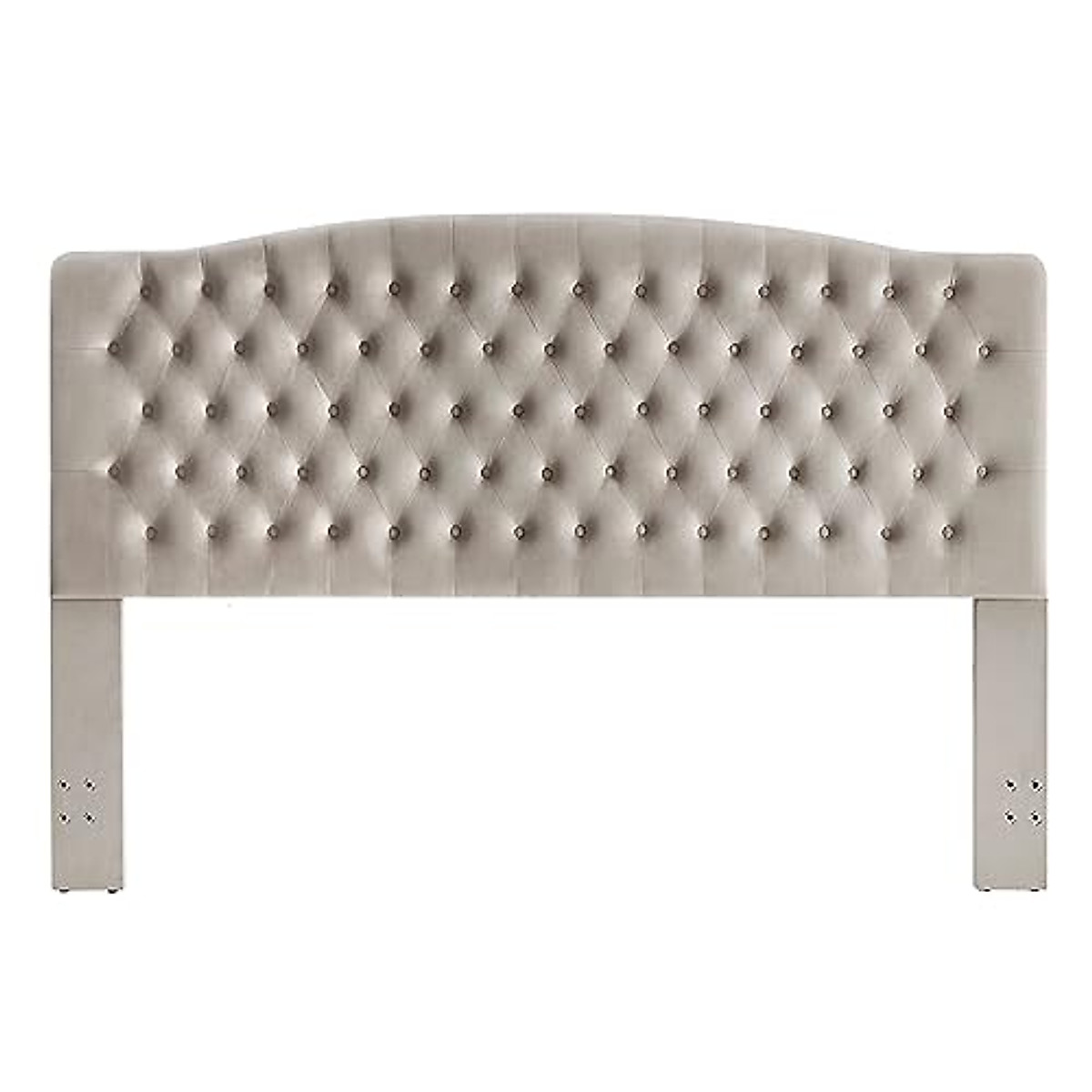 24KF Velvet Upholstered Tufted Button King Headboard and Comfortable Fashional Padded King/California King Size headboard-Taupe