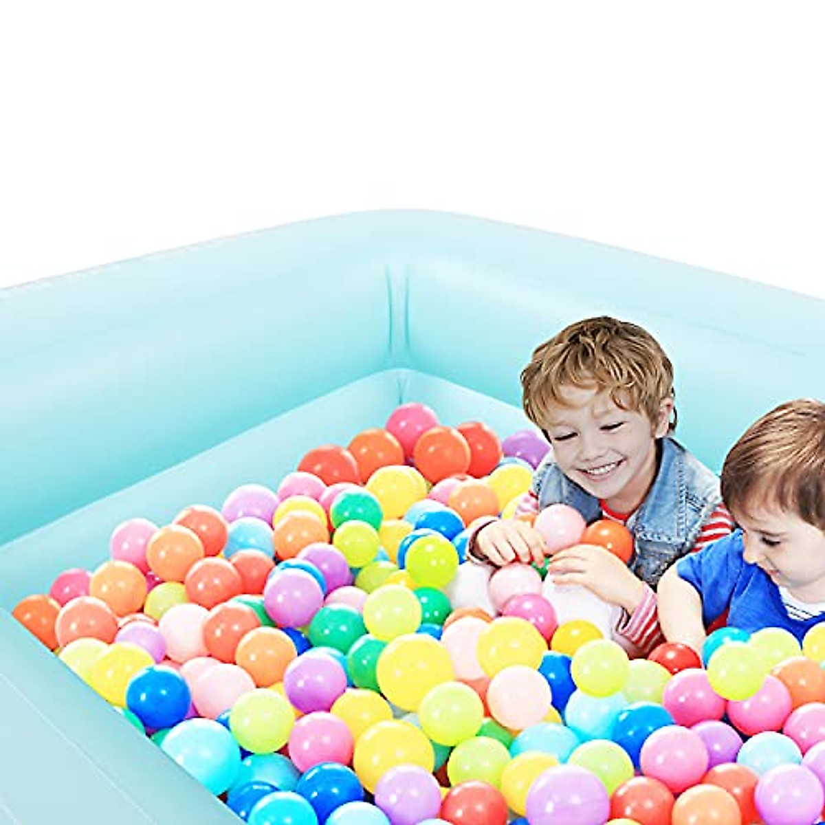 Goxowo Small Inflatable Plastic Pool Backyard Blow Up Pools for Family Mini Lounge Swimming Pool Above Ground for Garden Outdoor Party Beach (71" X 53" X 24")