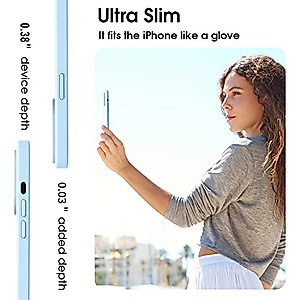 Vooii Compatible with MagSafe iPhone 14 Pro Max Magnetic Case,[Soft Microfiber Lining] [Full Camera Protective] [9H Screen Protector] Liquid Silicone Shockproof Case for iPhone 14 Pro Max - Light Blue