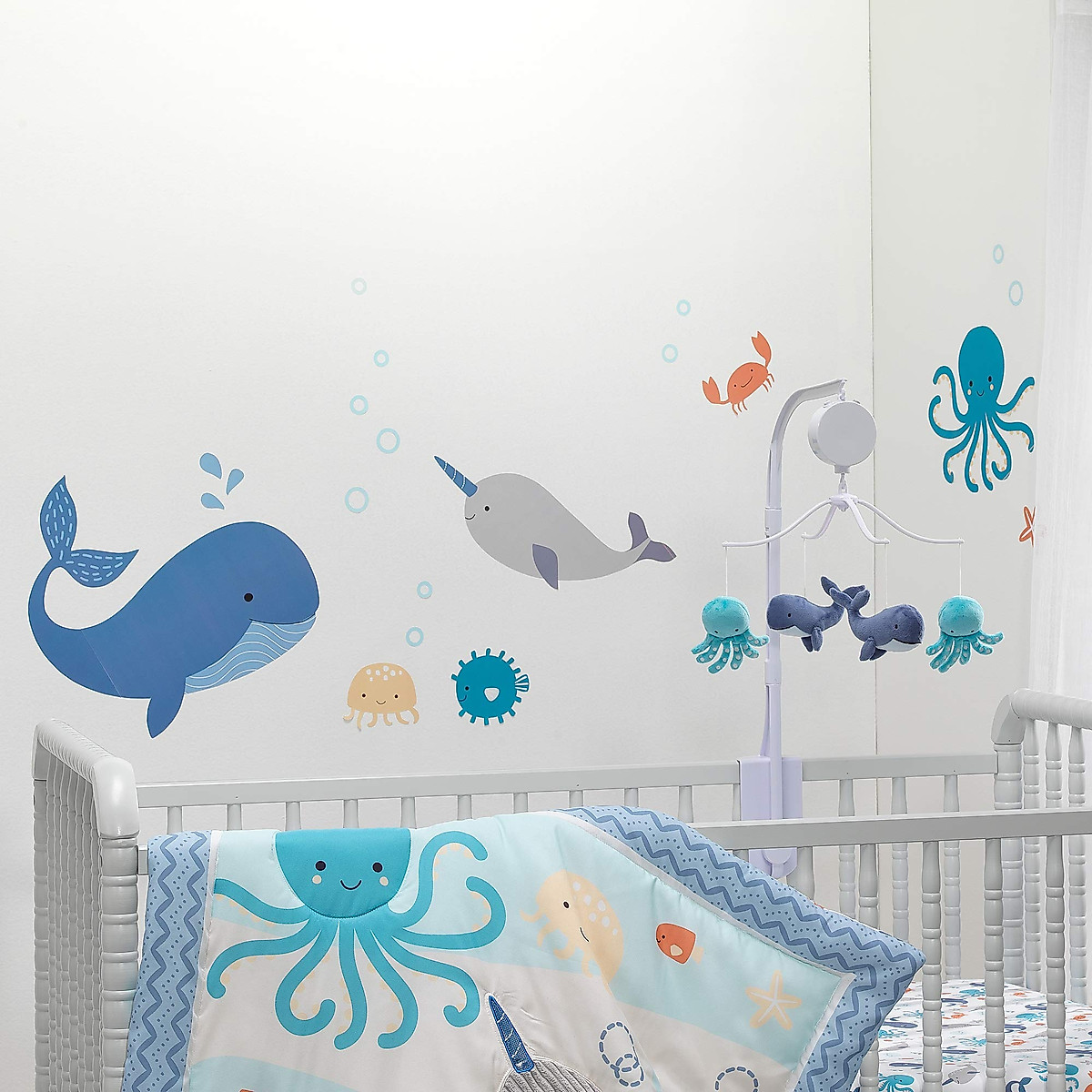 Bedtime Originals Wall Decals, Whales Tale, Multicolor