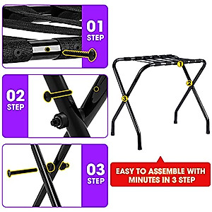 Ulimart Luggage Rack 2Pcs Upgraded Suitcase Stand,Folding Steel Frame,Luggage Rack For Guest Room,Luggage Rack For Suitcases For Bedroom,Easy Assembly Guest Room Essentials