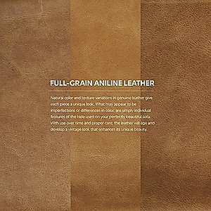 SIMPLIHOME Morrison Right Sectional Sofa in Full-Grain Genuine Leather, Sienna, 102-inches Wide, L-Shaped Leather Couch with Right Chaise for the Living Room and Family Room