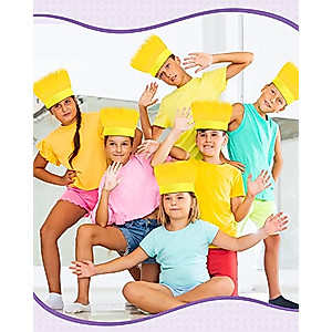 6 Pcs Hairy Headband Costume Headband Troll Crazy Hair Wig Accessories Head Decorations for Kid Adult Women Men Party Costume (Yellow)